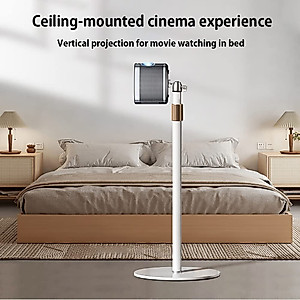 HVAYING Pico Projector Stand with Stable Metal Base, Flexible Extension and Angle Adjustment, Cable Management, 1/4 Inch Interface - Ideal for Home and Office - White