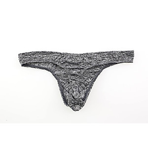 NIDREON Mens Elephant Nose Style Hollow Back Underwear T-back G-string Thongs Black XL