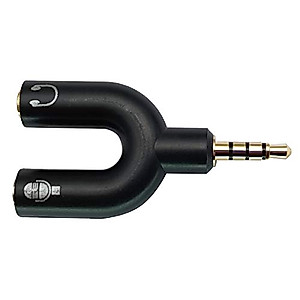 AAOTOKK 3.5mm Headphone Y Splitter Adapter Gold Plated 4 Pole 3.5mm Male to 3.5MM Headphone+Microphone (MIC) Female Plugs Audio Stereo Converter(2-Pack)