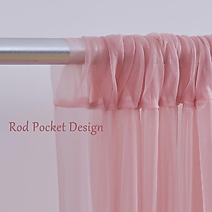 10x10 Dusty Rose Tulle Backdrop Curtains for Parties, Sheer Backdrop Curtain Wedding Photo Backdrop Drapes for Baby Shower Photography Birthday Party