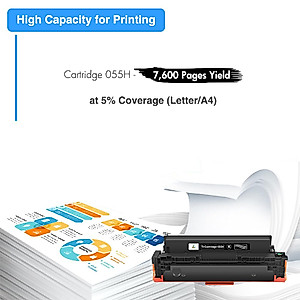 TRUE IMAGE Compatible Toner Cartridge Replacement for Canon 055H 055 Toner Canon Color ImageCLASS MF743Cdw MF741Cdw MF746Cdw MF743 MF740C MF745Cdw LBP664Cdw LBP660C Series Printer (Black, 1-Pack)