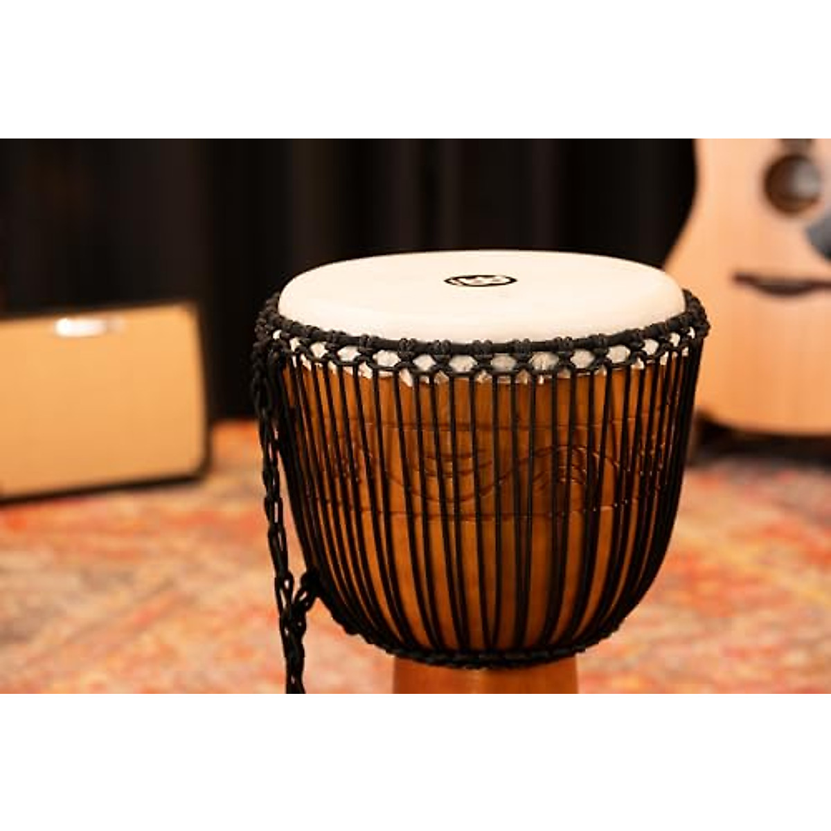 Meinl Percussion ADJ2-XL+BAG African Style Rope Tuned 13-Inch Wood Djembe with Bag, Brown