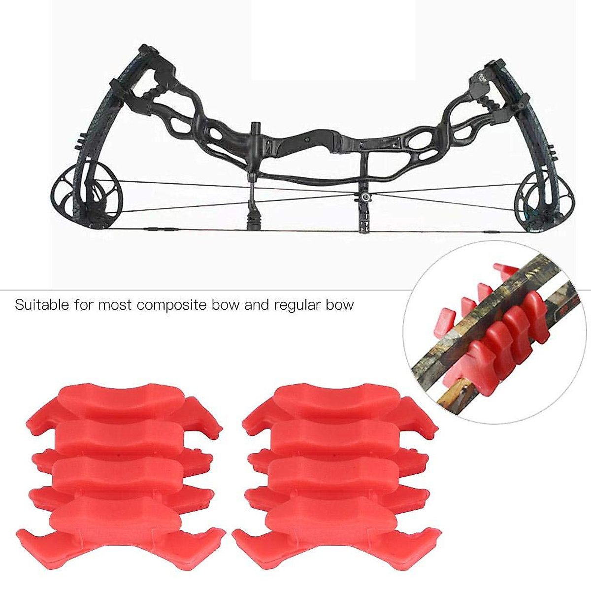 Zerone 2 Pcs Compound Bow Stabilizer Archery Rubber Bow Limbs Vibration Damper Archery Bow Accessories Crab Shaped Shock-Absorbing Sliencer for Hunting Traing(Red)