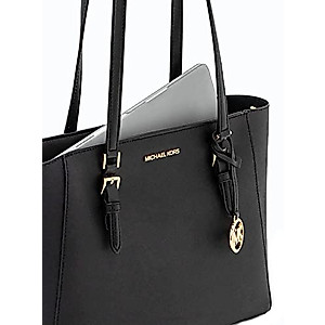 Michael Kors Charlotte Large 3-in-1 Tote Crossbody Handbag Leather (Black)