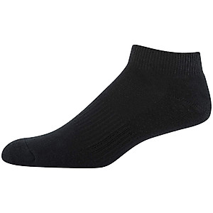 Gildan Men's Active Cotton Low Cut Socks, 10-Pairs, Black, Shoe Size: 6-12