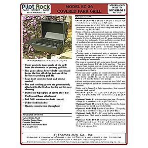 Pilot Rock Steel Covered BBQ Grill - 19in. x 22in. Model Number EC-26/S B2