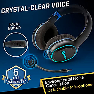 KLIM Lynx - New 2023 - Wireless Gaming Headset PS4 PS5 Switch PC - Long Lasting Battery + Ultra Low Latency + 3D Vibrations + RGB - Lightweight Wireless Gaming Headphones with Mic