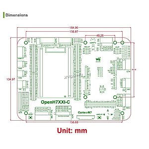 OpenH743I-C Standard, STM32H7 STM32 Development Board Designed for The STM32H743IIT6 ...