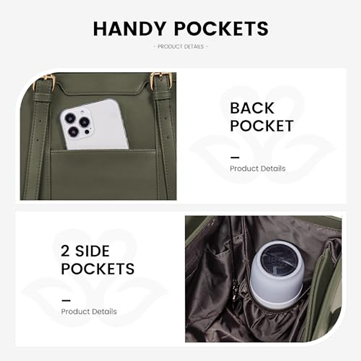 LOVEVOOK Laptop Bag for Women - 15.6 inch Lightweight PU Laptop Tote, Large Capacity Computer Bag with Clutch Purse for Business, Work, Travel, School, Casual (Olive Green, 15.6 Inch)