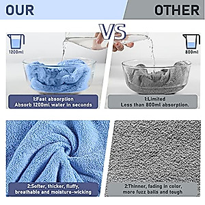 Aivoch Hair Drying Towels, 5pcs Twist Women's Soft Shower Towels for Hair Turban Wrap Drying Head Towels for Girl Women (25 x 65cm)