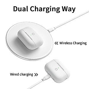 Wireless Charging Case Compatible for AirPods Pro, Charger Replacement Cases Compatible with AirPods Pro, Support Bluetooth Pairing and Sync Button(Earbuds Not Included)