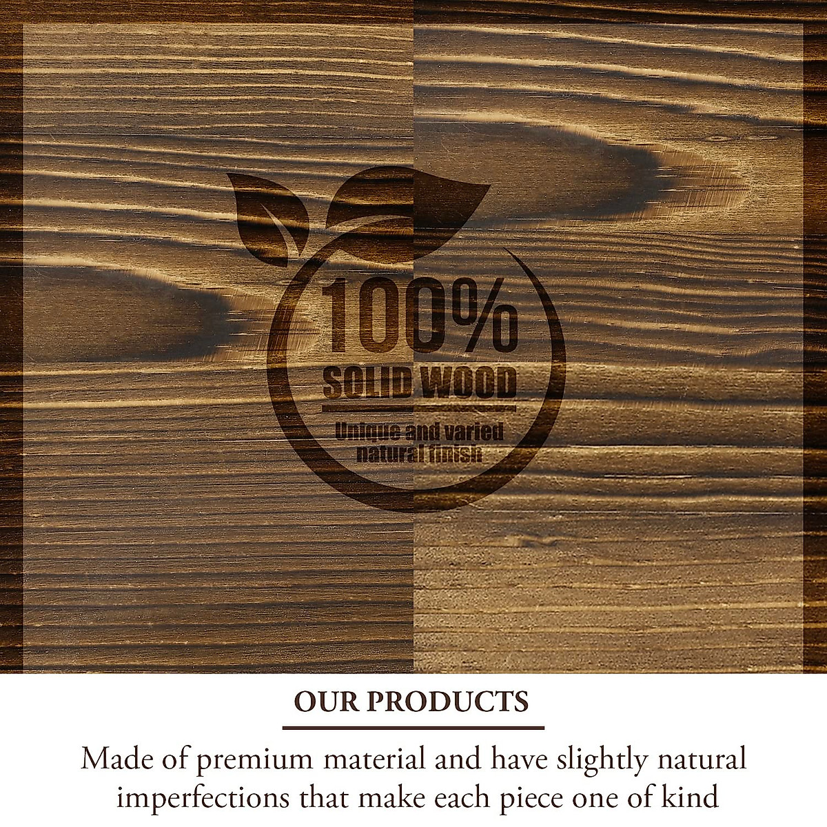 MyGift Burnt Wood Cupcake Stand, Nesting Cake Stand, Appetizer and Dessert Riser, Wooden Crate Style Storage Organizer, Set of 4