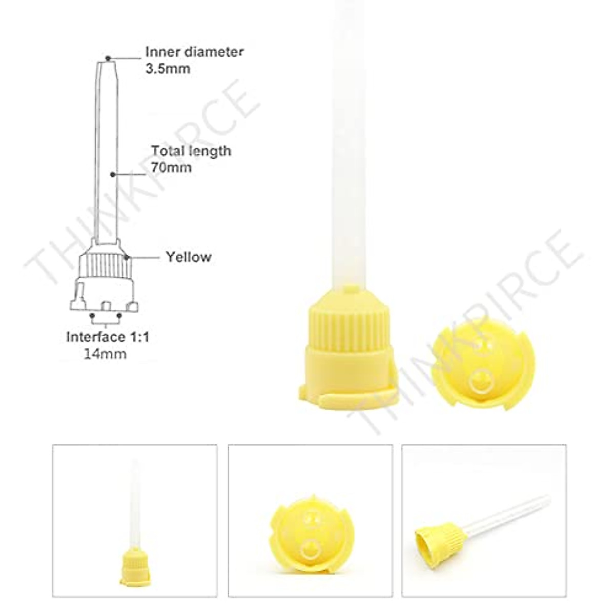 Dental Mixing Tips and Dental Intra Oral Tips for Dental Impression Mixing- 100Pcs, Yellow