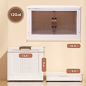 Storage Bins with Lids,Collapsible Closet Organizers with Double Door,Foldable Toy Storage with front opening.Dorm Room Essentials,12Gal Folding Car Organizer.