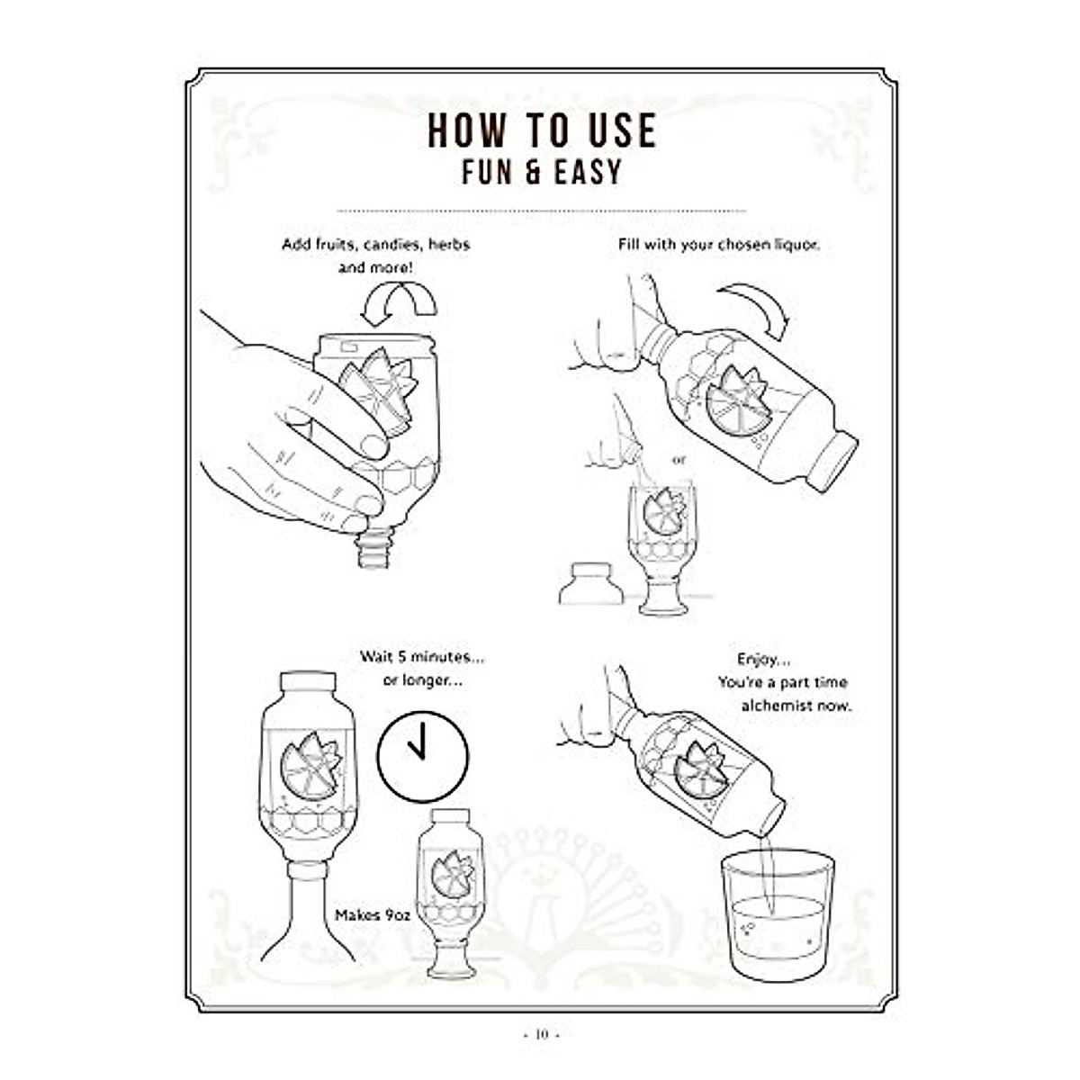 Prepara Tastemaker Craft Mixologist Liquor/Wine Infuser, 9 fl. oz, clear