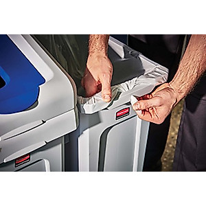 Rubbermaid Commercial Products Slim Jim Recycling Station 2-Stream Landfill/Mixed Recycling Bin/Can/Kit/Station, 23-Gallon, for Offices/Home/Higher Education/Commercial Facilities