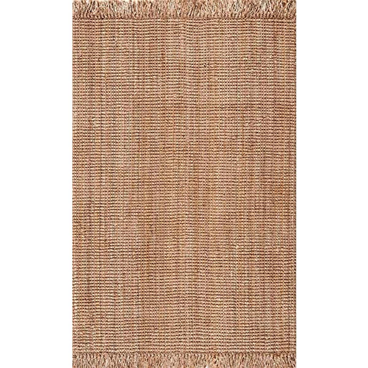 Hauteloom Moncton Sea Grass Jute Rug - Natural Fiber Sisal Area Rug - Natural Fringe Tassel - Rattan Wicker Look Carpet - Brown - 6' x 9'