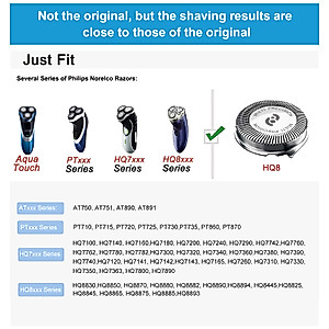 HQ8 Replacement Heads, Blades for Aquatec Shaver HQ8505 AT815 AT810, 3pc-Pack