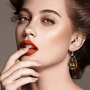 Book Earrings,Bookcase Dangle Earrings,Book Stack Earrings,Bookshelf Acrylic Dangle Earrings for Book Lovers