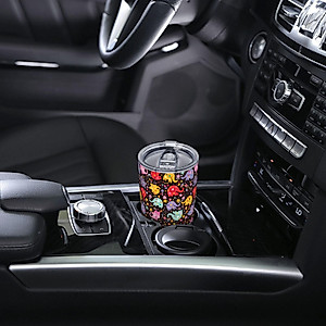 Yaxongx 20oz Tumbler Cute Bird Elephant Double Wall Vacuum Insulated Coffee Mug with Lid and Metal Straw Brush Reusable Stainless Steel Water Bottle Travel Cup Gifts for Car Ice Drinks Hot Beverage