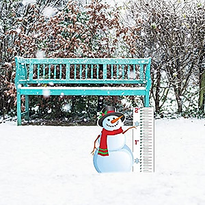 Snowflake Snow Measuring Instrument Snowmobile Snow Measuring Instrument Metal Snow Measuring Ruler Outdoor Garden Ornaments Shape Level (Beige, One Size)