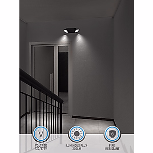 TORCHSTAR LED Emergency Lights, Emergency Lighting with Battery Backup, Dual Heads Adjustable, Lighting Fixtures for Emergency Use, Home Power Failure, UL & FCC Listed, AC 120/277V, Black, Pack of 4