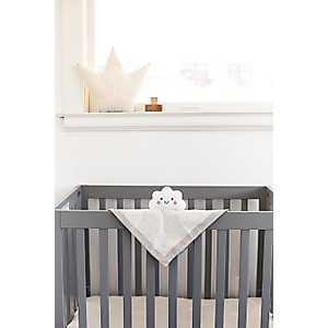 Pearhead Soft Cloud Lovey Snuggle Blanket, Newborn Infant and Toddler Security Toy, Stuffed Animal Plush Lovie for Baby Girl or Boy, White and Gray