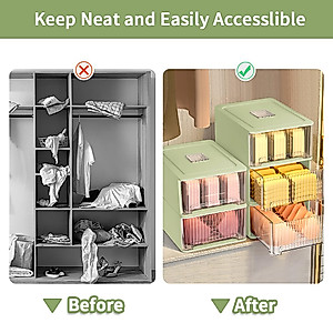 Miaocona Underwear Organizer Drawer, 1 Cell Plastic Sock Underwear Storage Drawer, Stackable Closet Organizers and Storage Box for Bras, Socks, Scarves, Ties, Belt (Placing Style, White, 1 Pcs)