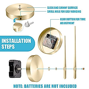 Junkin 3D Large Frameless DIY Wall Clock,Modern Decor Family Quote Wall Stickers Clock kit for Home Living Room Bedroom Office Wall Decorations Adjustable Size (Gold)