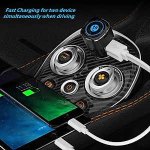 Esky Bluetooth Receiver for Car, 3.5mm Aux Bluetooth Car Adapter, Bluetooth 5.0 Wireless Car Audio Stereo Kits with Hands-Free Call, Dual 2.4A USB Ports Car Charger - US Patent No. US 10,272,845 B2