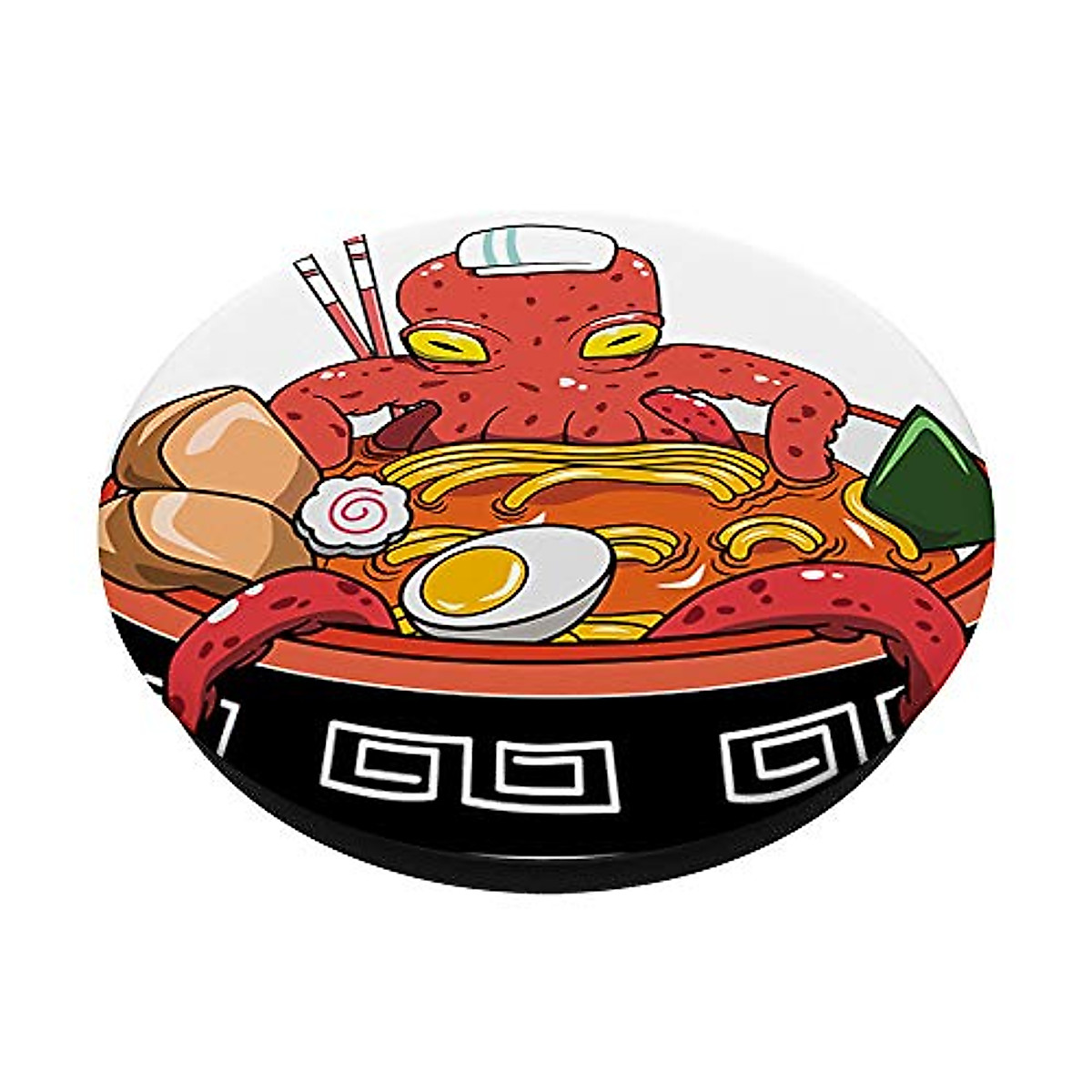 Kawaii Cute Anime Octopus Otaku Japanese Ramen White PopSockets PopGrip: Swappable Grip for Phones & Tablets
