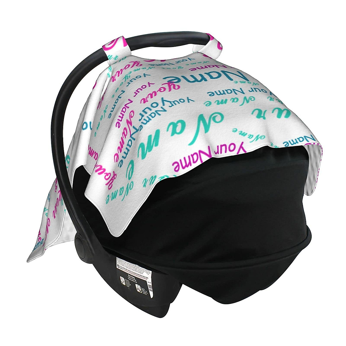 Personalized Baby Car Seat Covers for Babies with Name，Custom CarSeat Canopy Covers for Girls Boys，Nursing Breastfeeding Cover for Infant Car Seat.