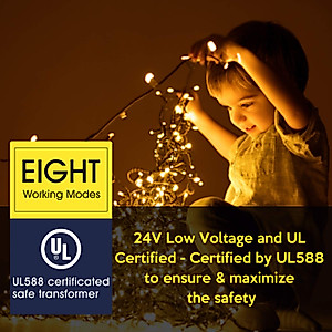 COSFLY Outdoor Christmas String Lights 209 ft 600 LED,UL Certificated Fairy String Lights for Outdoor Garden Halloween Wedding Party BBQ Party Decoration