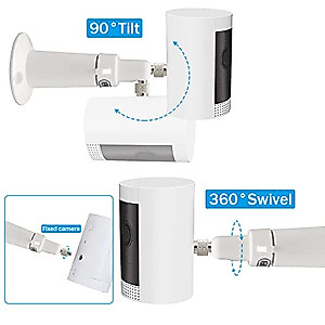 (Metal 2 Pack) 360 Degrees Adjustable Security Wall Mount for Ring Stick Up Cam/Ring Indoor Cam/Wyze Cam/Eufy Cam/Arlo Cameras, Fits All Cameras with Standard 1/4 Threaded Holes-White