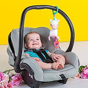 Bright Starts Unicorn Sparkle & Shine Plush Take-Along Stroller or Carrier Toy, Ages 0 Month+, Pink, 1 Count (Pack of 1)