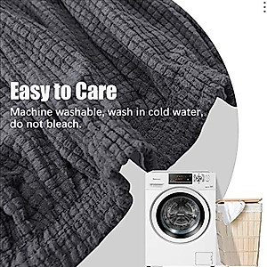 Argstar 8 Pack Jacquard Chair Covers, Stretch Armless Chair Slipcover for Dining Room Seat Cushion, Spandex Kitchen Parson Chair Protector Cover, Removable & Washable, Jacquard Dark Grey