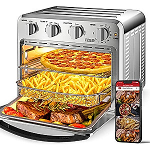 Geek Chef Air Fryer Toaster Oven Combo,16QT Convection Ovens Countertop, 4 Slice Toaster, 9-inch Pizza, with Warm, Broil, Toast, Bake, Air Fry, Oil-Free, 100+ Online Video Recipes & Accessories