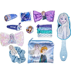 Disney Frozen - Townley Girl Hair Accessories Box|Gift Set for Kids Girls|Ages 3+ (13 Pcs) Including Hair Bow, Hair Brush, Hair Clips and More, for Parties, Sleepovers and Makeovers