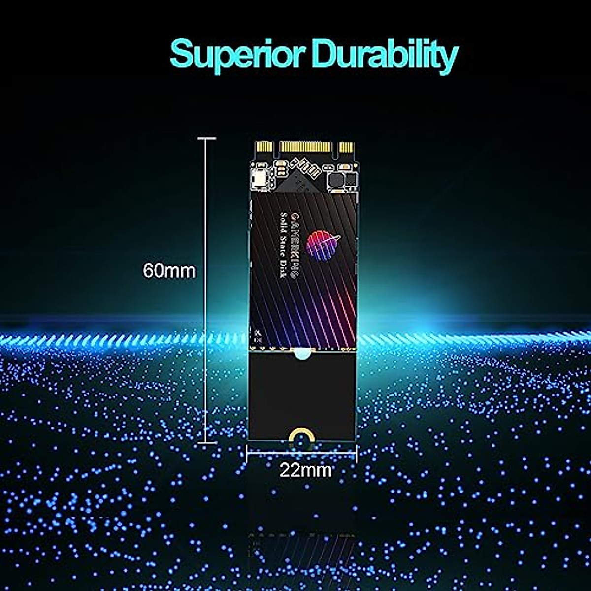 GAMERKING M.2 2260 SSD 1TB NGFF SATA III 6Gb/s 3D NAND TLC Internal Solid State Drive, B&M Key High Performance M.2 SSD for Desktop Laptop