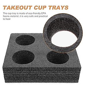 Cabilock 4 Pcs 4 Hole Cup Holder Takeout Cup Holders 4 Beer Bottle Drink Takeout Holder Drink Holder Foam Cup Holder Metal Cup Takeout Packing Holders Tea Drink Tray Pearl Cotton Car Travel