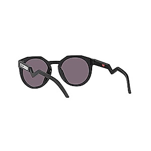 Oakley OO9464 HSTN Round Sunglasses, Matte Black/Prizm Grey, 52 mm