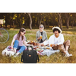 MOYAQI Large Soft Sided Picnic Cooler Bag 40L Insulated Leak Proof for 60 Cans of Beverage or Beer Storage, Collapsible Cooler Lunch Bag for Camping, Lunch, Beach, Picnic, Road Trips, Shopping, Travel
