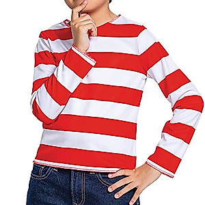 Wheres Waldo Halloween Costume, Official Waldo Costume Set with Shirt and Cap with Glasses Outfit, Classic Child Size Extra Small (3T-4T) Multicolored