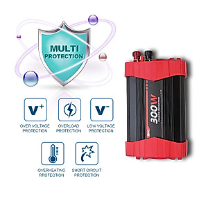 BYGD 150W Car Power Inverter, DC 12V to 110V AC Converter with Dual 2.4A USB Charging Ports Cigarette Lighter Socket Adapter