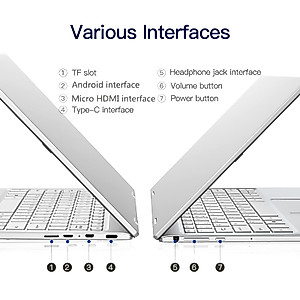 TOPOSH 2 in 1 Laptop, Windows 10 Home Tablet,Ram 8GB ROM 256GB SSD,11.6Inch Touch Screen,Processor Celeron N4120, Metal Body, WiFi and Bluetooth- Silver