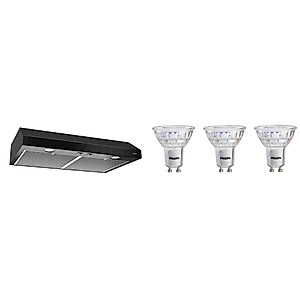Broan-NuTone 36-inch Under-Cabinet Range Hood Insert with Philips LED Light Bulbs, Black