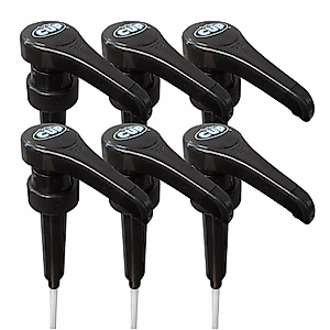By The Cup Universal Black Coffee Syrup Pump (Pack of 6) - Fits Upouria, Torani Syrups, Davinci, Monin (1L Plastic Only)