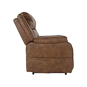 Signature Design by Ashley Yandel Faux Leather Electric Power Lift Recliner for Elderly, Brown