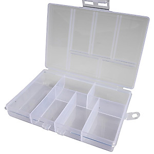 Craft County Small Clear Plastic Organizer – Store Craft Supplies, Beads, and Other Small Items – 6 Compartments