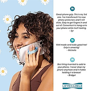 Universal Grip for Most Smartphones, Mini Tablets and Cases, Green Colored Base with Black Strap, LH-01Green